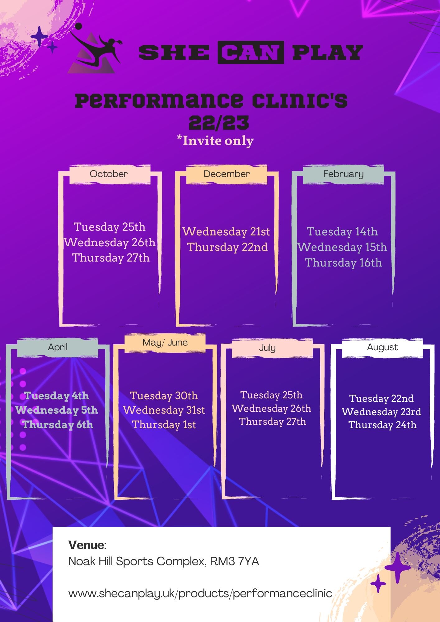 PERFORMANCE CLINICS – SHE CAN PLAY